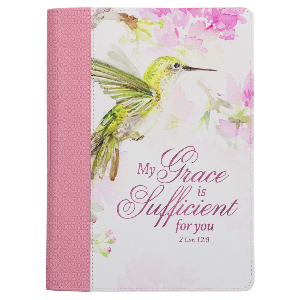 My Grace is Sufficient Hummingbird Pink Classic Journal with Zipper ...