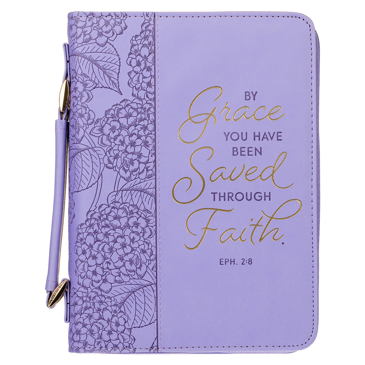 Saved by Grace Hydrangea Lavender Faux Leather Fashion Bible Cover ...