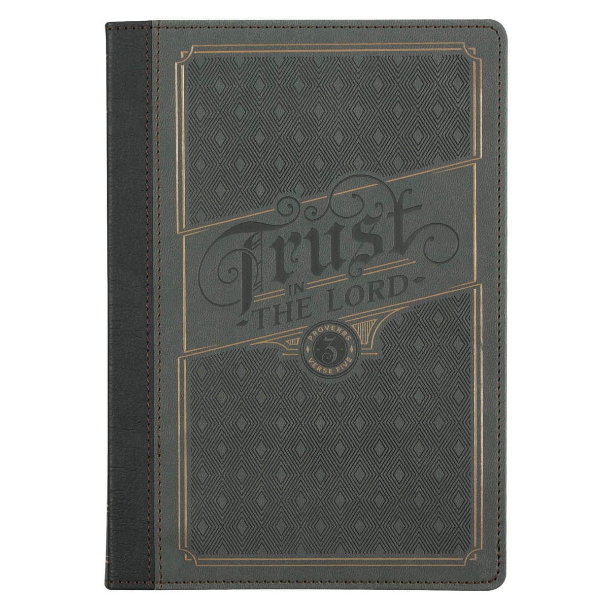 Trust in the Lord Charcoal Faux Leather Classic Journal - Proverbs 3:5 ...