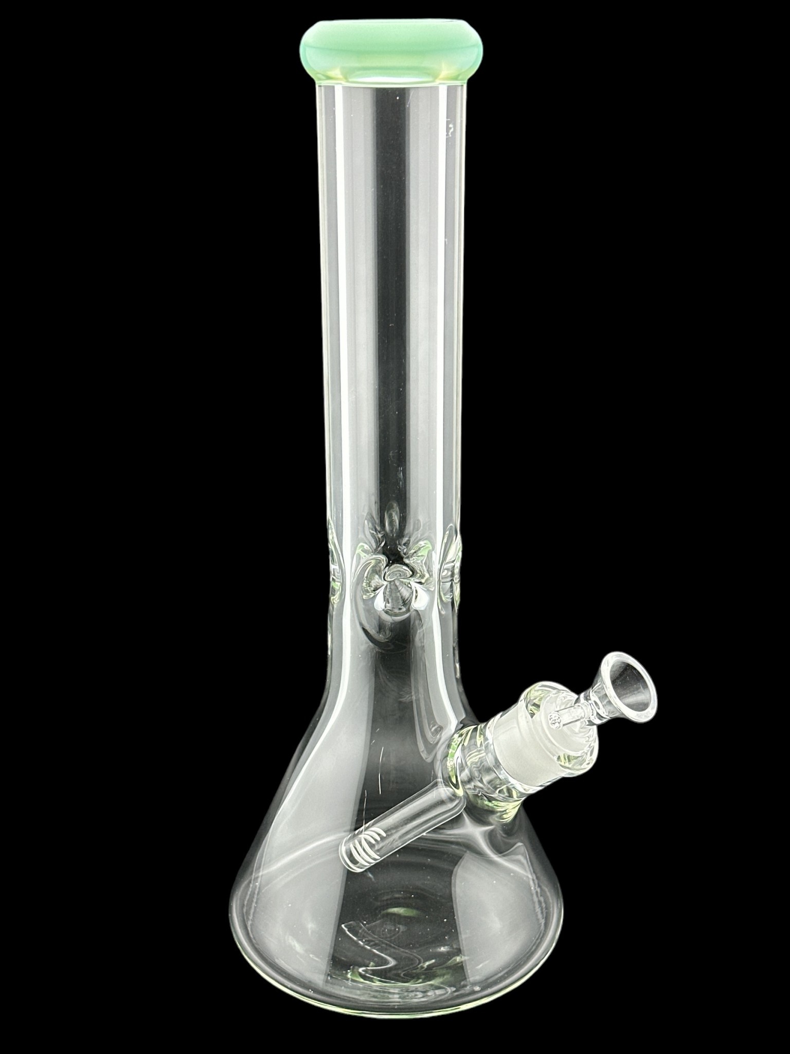 14" 9mm Beaker With Color Mouthpiece - Borosyndicate