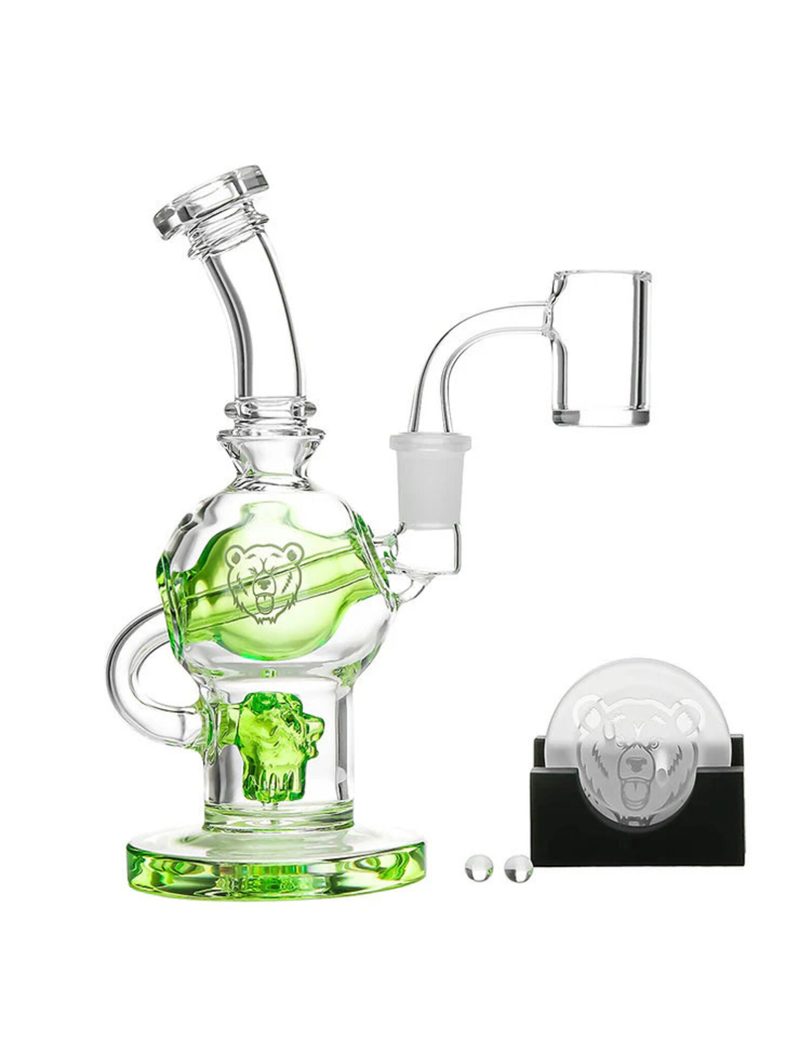 Bear Quartz Sphere Rig With Banger And Spinner Cap - Borosyndicate
