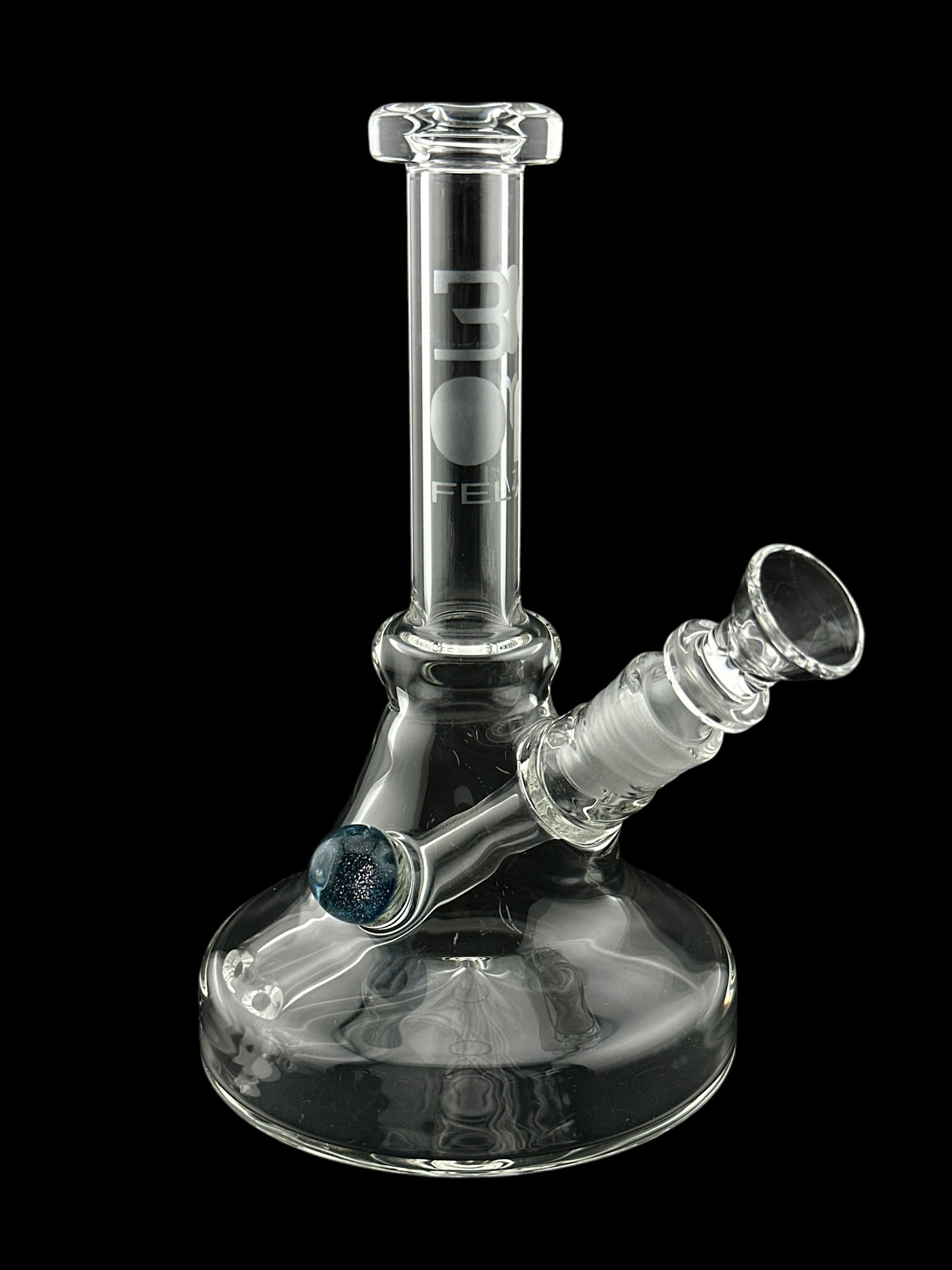 Boom Mini Beaker Fixed With Blue marble - Borosyndicate