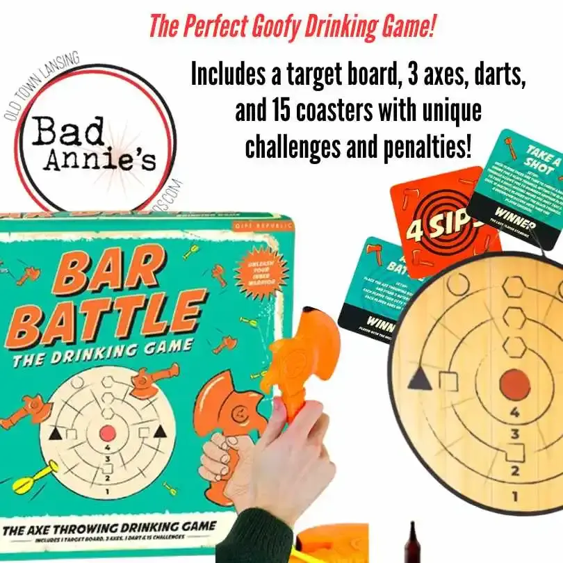 Axe Dartboard Game - Velcro Axes, Velcro Darts, And Several Games - Bad ...