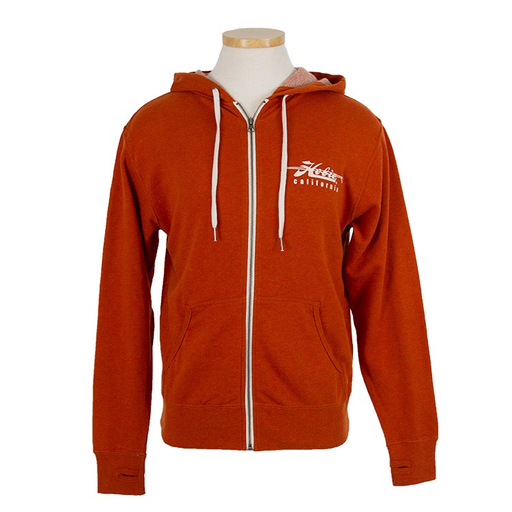 Hobie Burnt Orange Zip Hoodie, Unisex, Hobie Script Logo - Pure Watersports