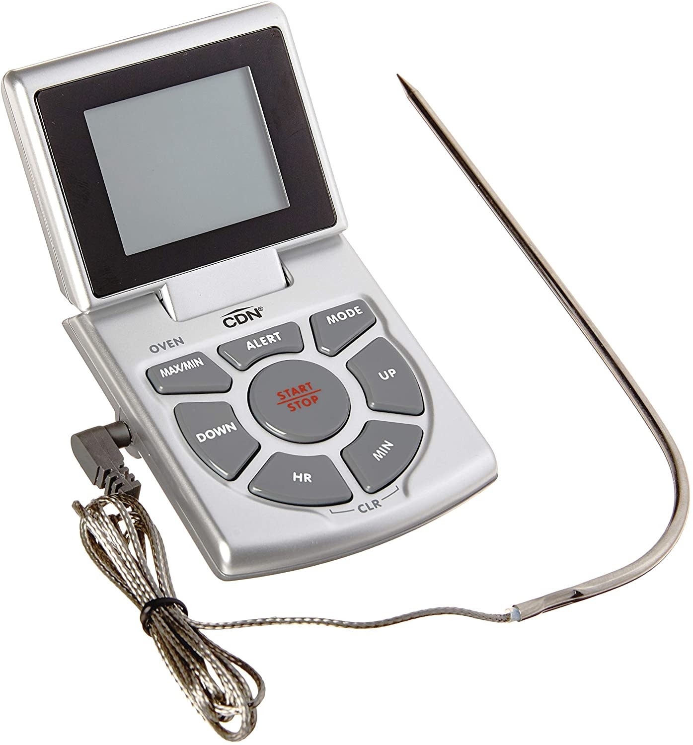 CDN Combo Probe Thermometer, Timer & Clock – Silver - Spoons N Spice