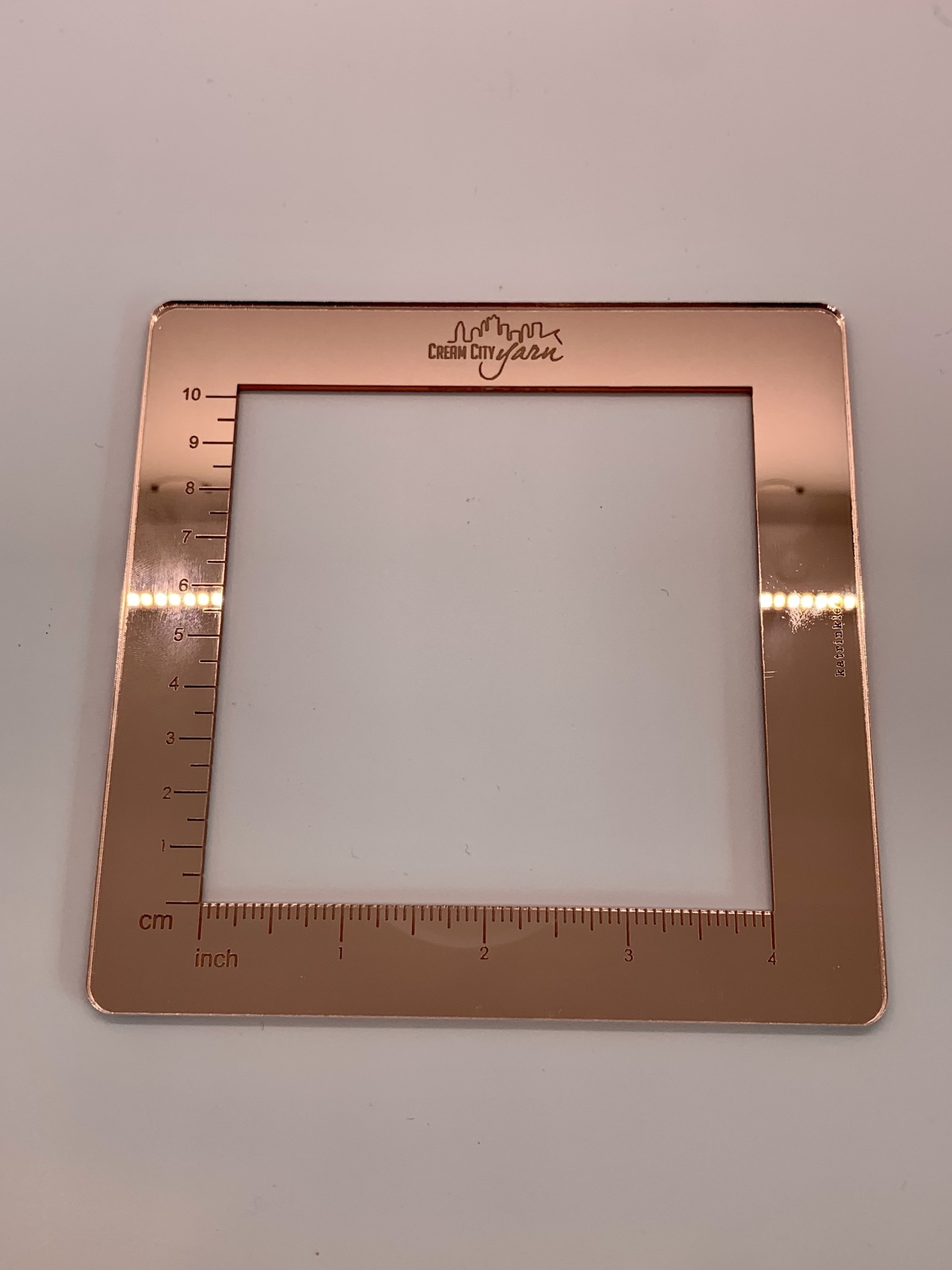 Katrinkles 4 inch Custom Mirror Gauge Ruler - Cream City Yarn