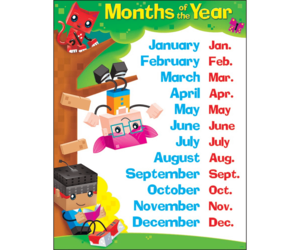 Trend Enterprises Months of the Year Block Stars Learning Chart 17IN x ...