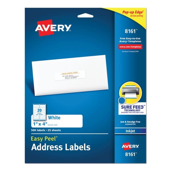 AVERY LABELS INK JET ADDRES 1X4 [AVE8161] - School & Office Annex