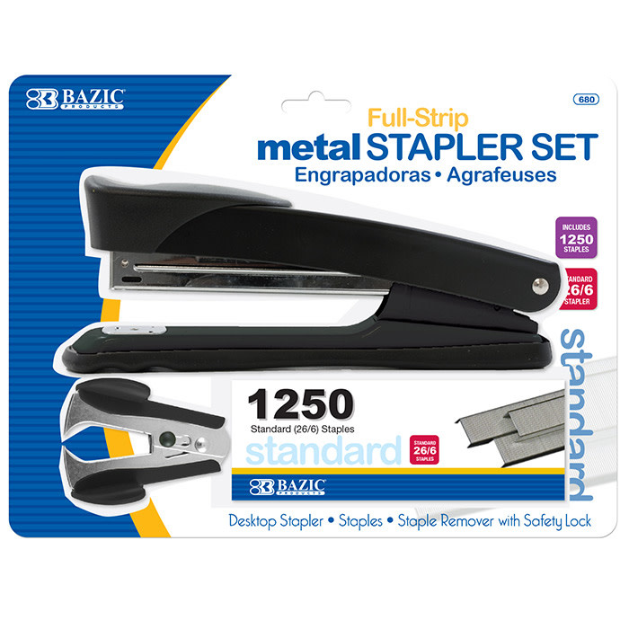 BAZIC BAZIC Metal Full Strip Stapler Set [680] - School & Office Annex