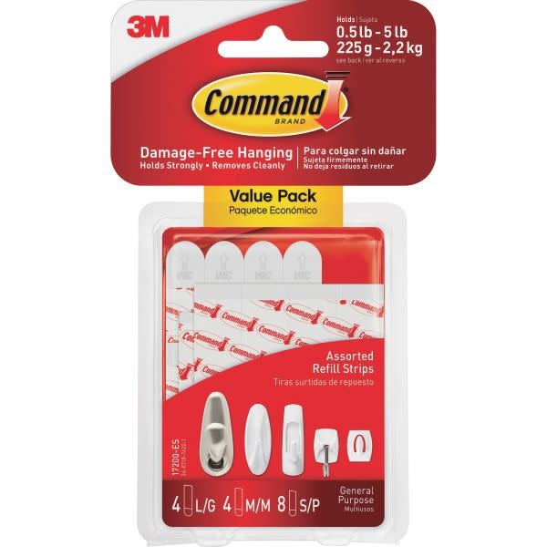 3M Command Assorted Refill Strips 16 PACK - School & Office Annex