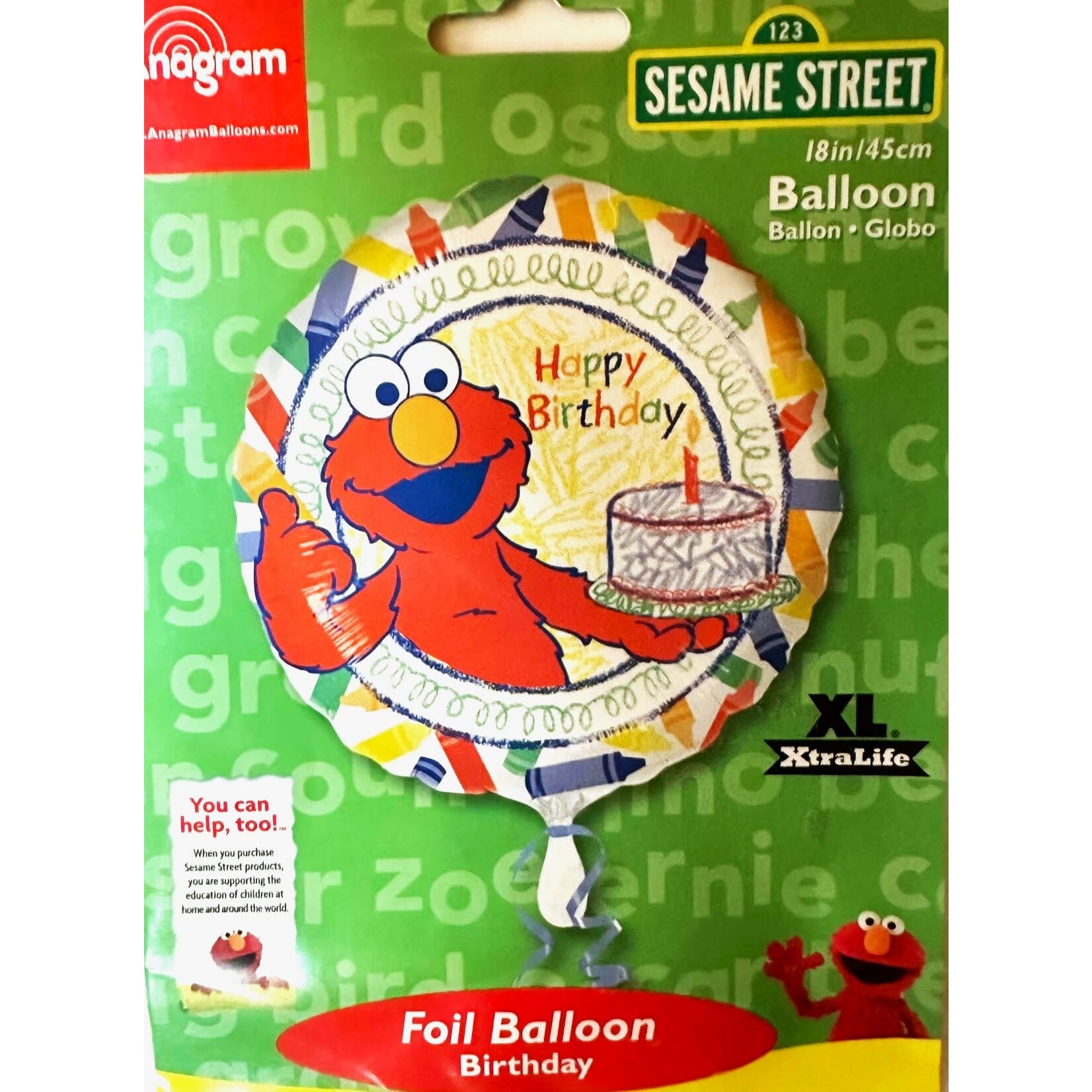 Elmo Happy Birthday 18 Inch Mylar Balloon [6607] - School & Office Annex