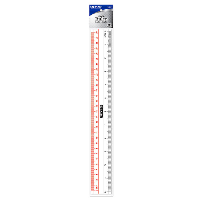 BAZIC BAZIC Claro 12 inch (30cm) Transparent Plastic Ruler [325 ...