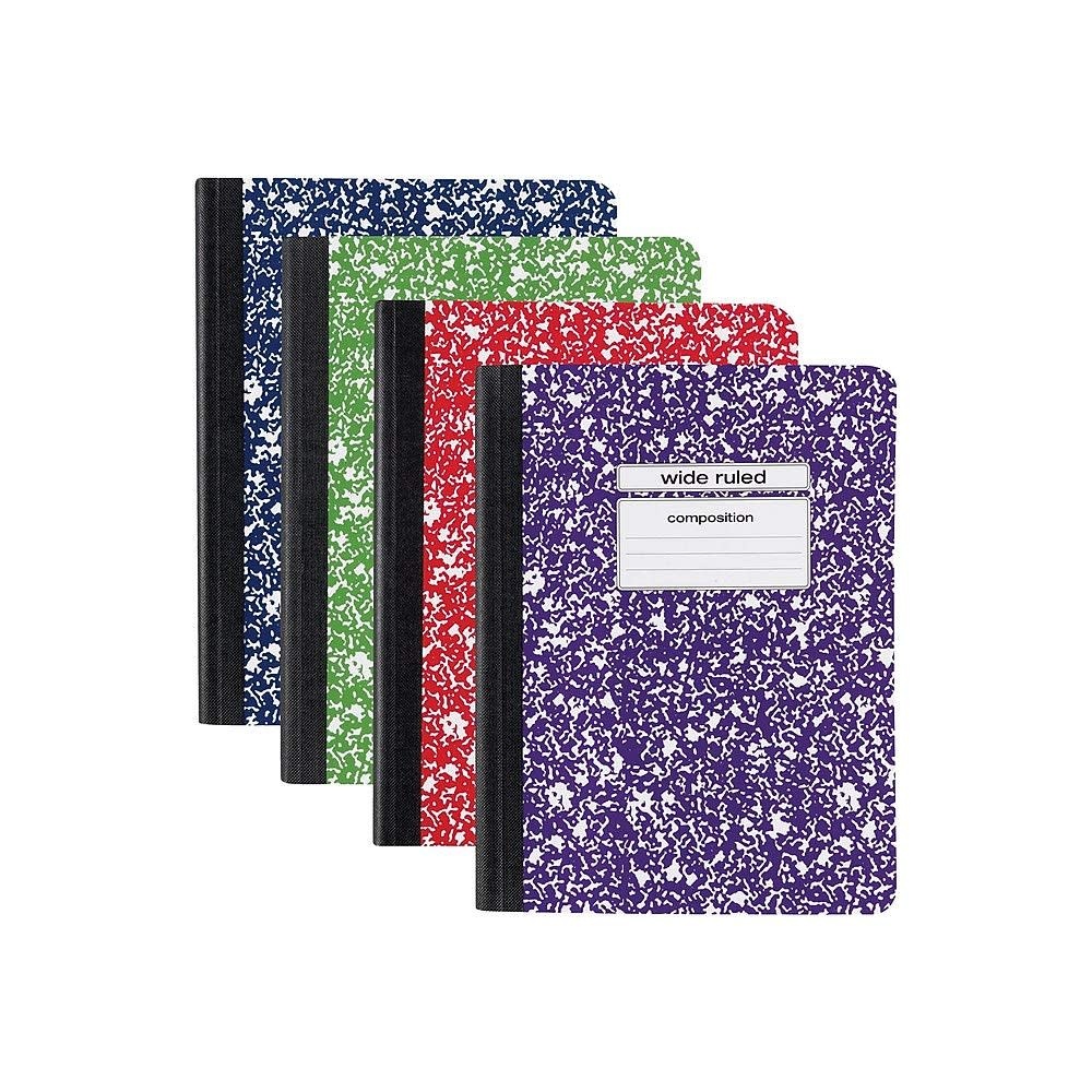 STAPLES STAPLES Wide Rule Composition Book, 9-3/4" x 7-1/2", Assorted ...