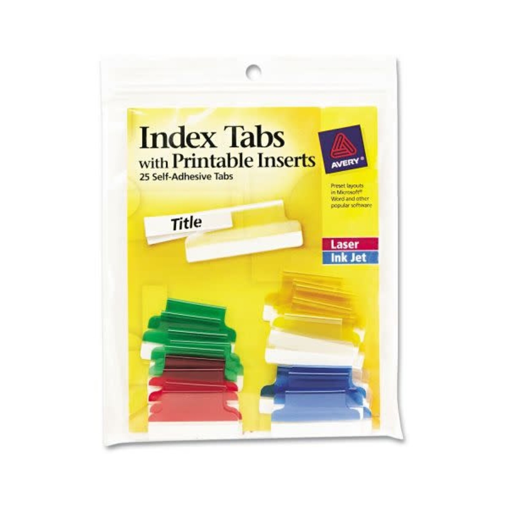AVERY Avery Insertable Index Tabs with Printable Inserts, 1/5-Cut ...