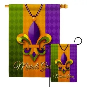 Mardi Gras Beads New Orleans Garden House 2-Sided Flag - Miche Designs ...