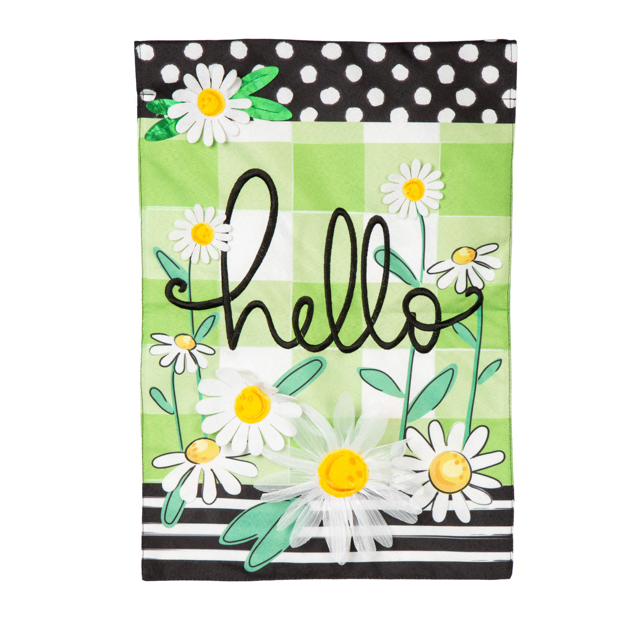 Hello Daisy Linen Garden Flag - Miche Designs and Gifts