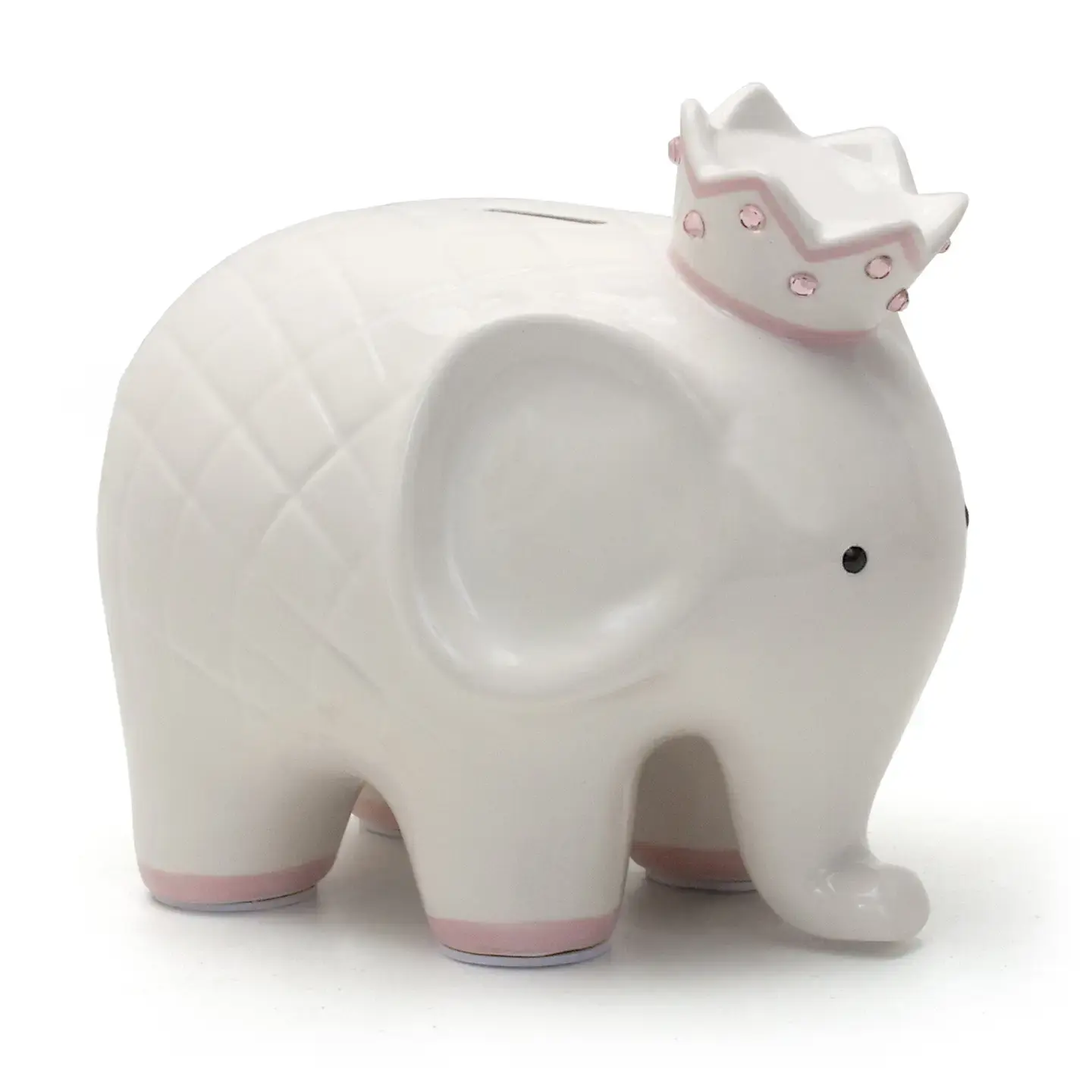 White with Pink Coco Elephant Piggy Bank - Miche Designs and Gifts