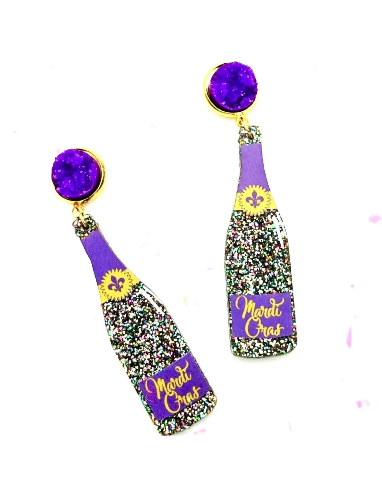 Mardi Gras Bottle Earrings - Miche Designs and Gifts