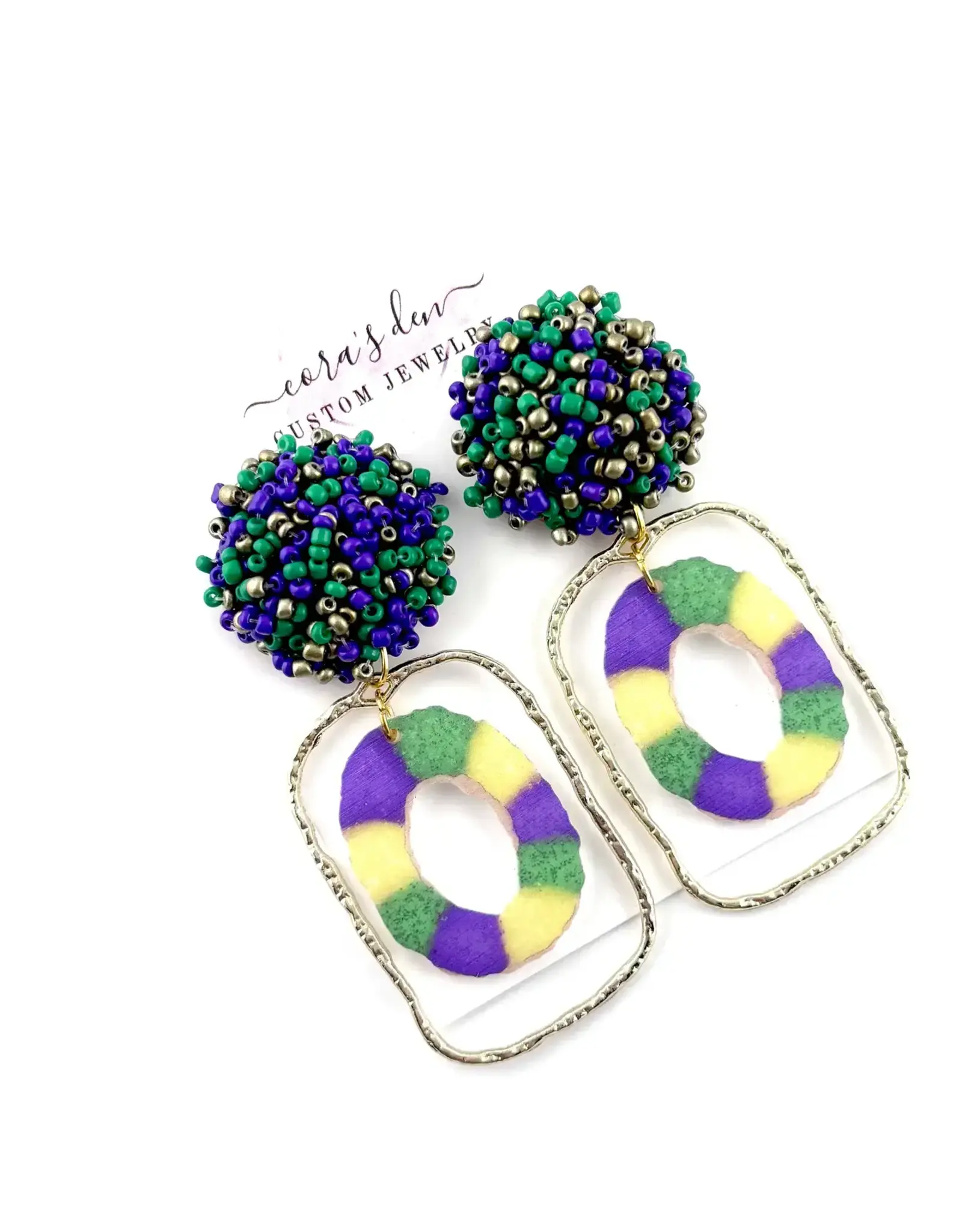 Mardi Gras King Cake Earrings - Miche Designs and Gifts