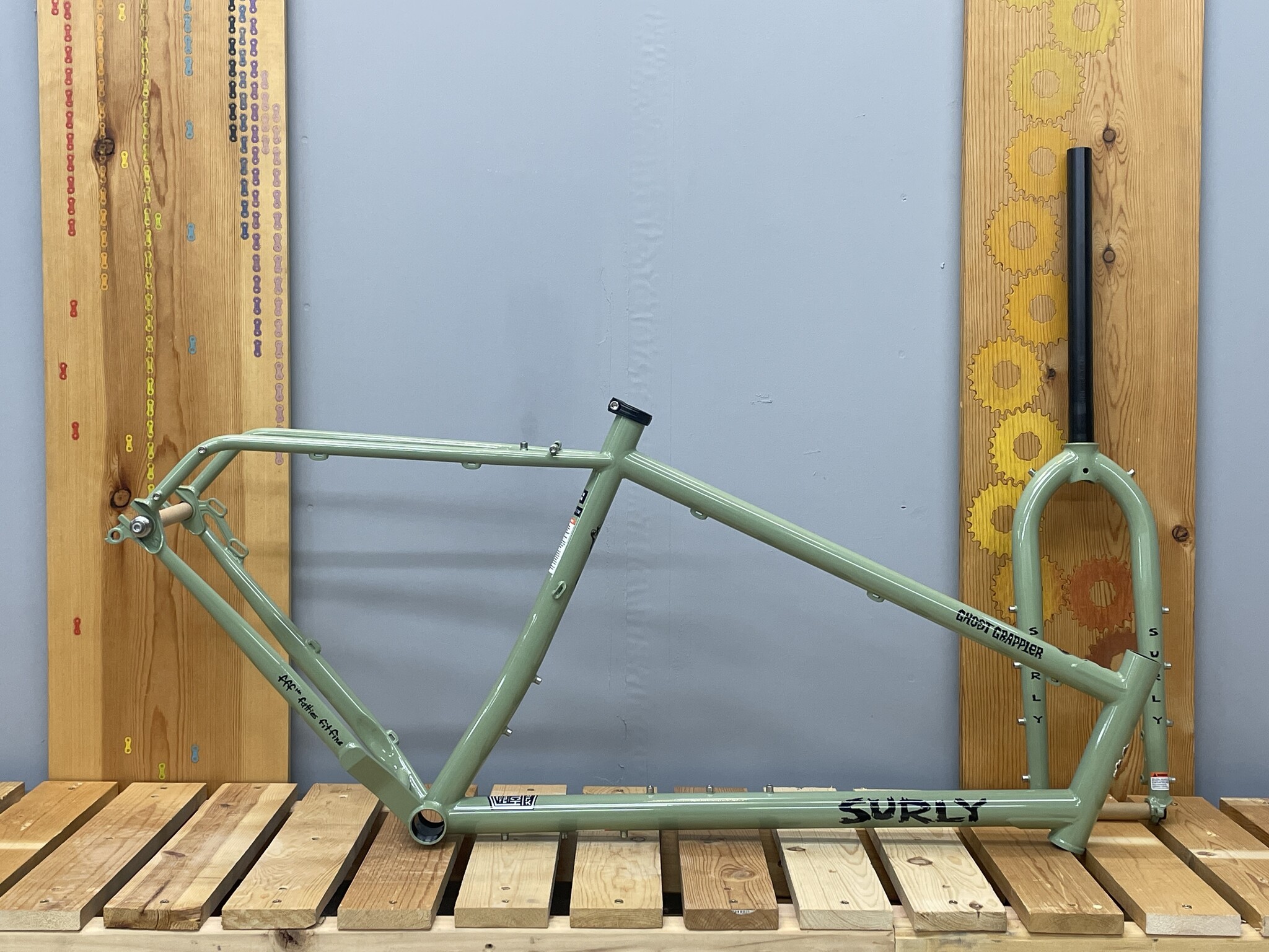 Surly Ghost Grappler Frameset - 27.5 Steel Sage Green X-Small - Yawp ...