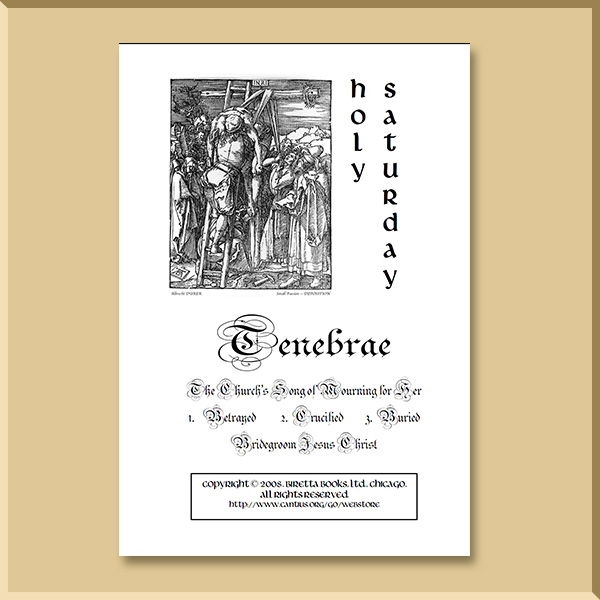 Tenebrae Service Booklet: Holy Saturday - Biretta Books