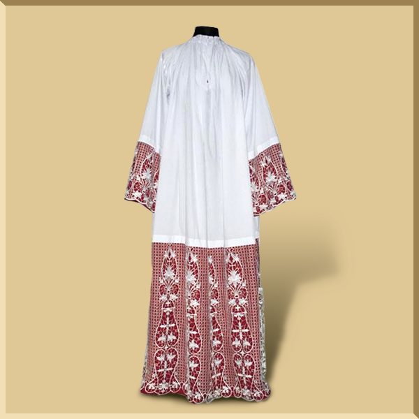 Lace Alb with Red Inserts - Biretta Books