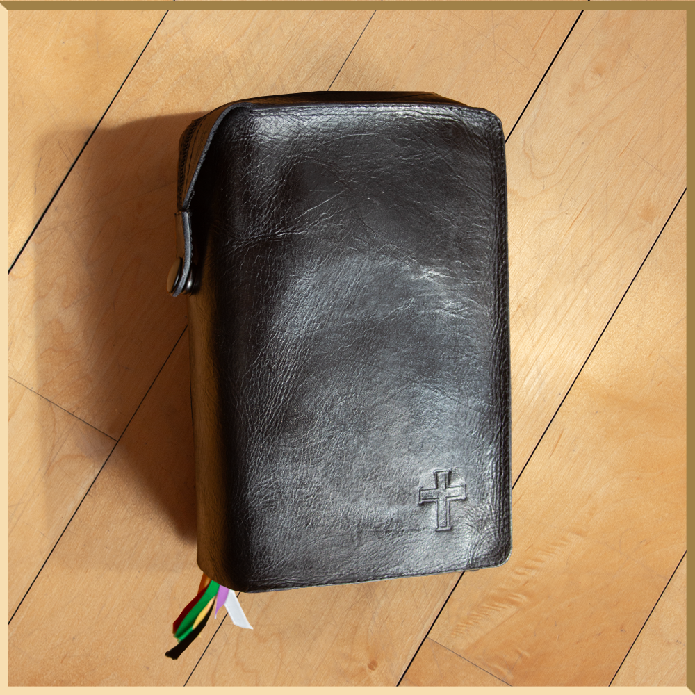 Small Cross Hand Tooled Leather Missal Cover - Biretta Books