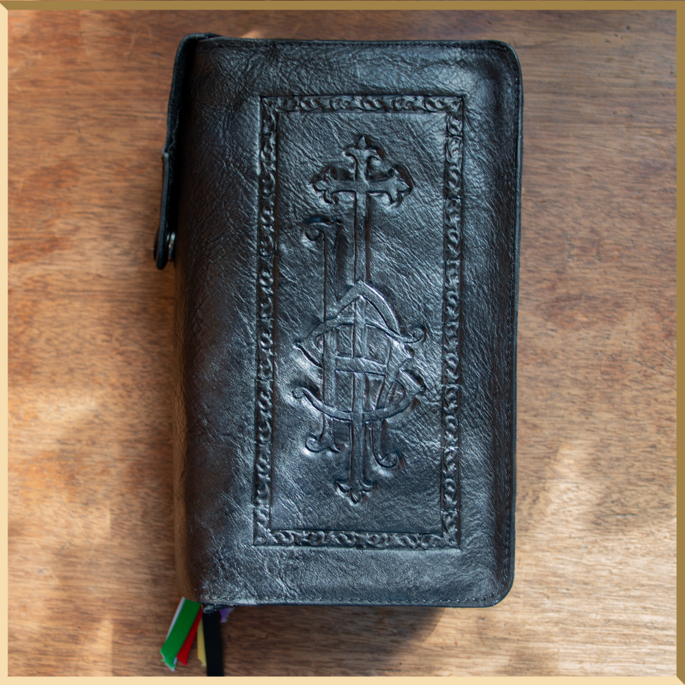 IHS Hand Tooled Leather Missal Cover - Biretta Books