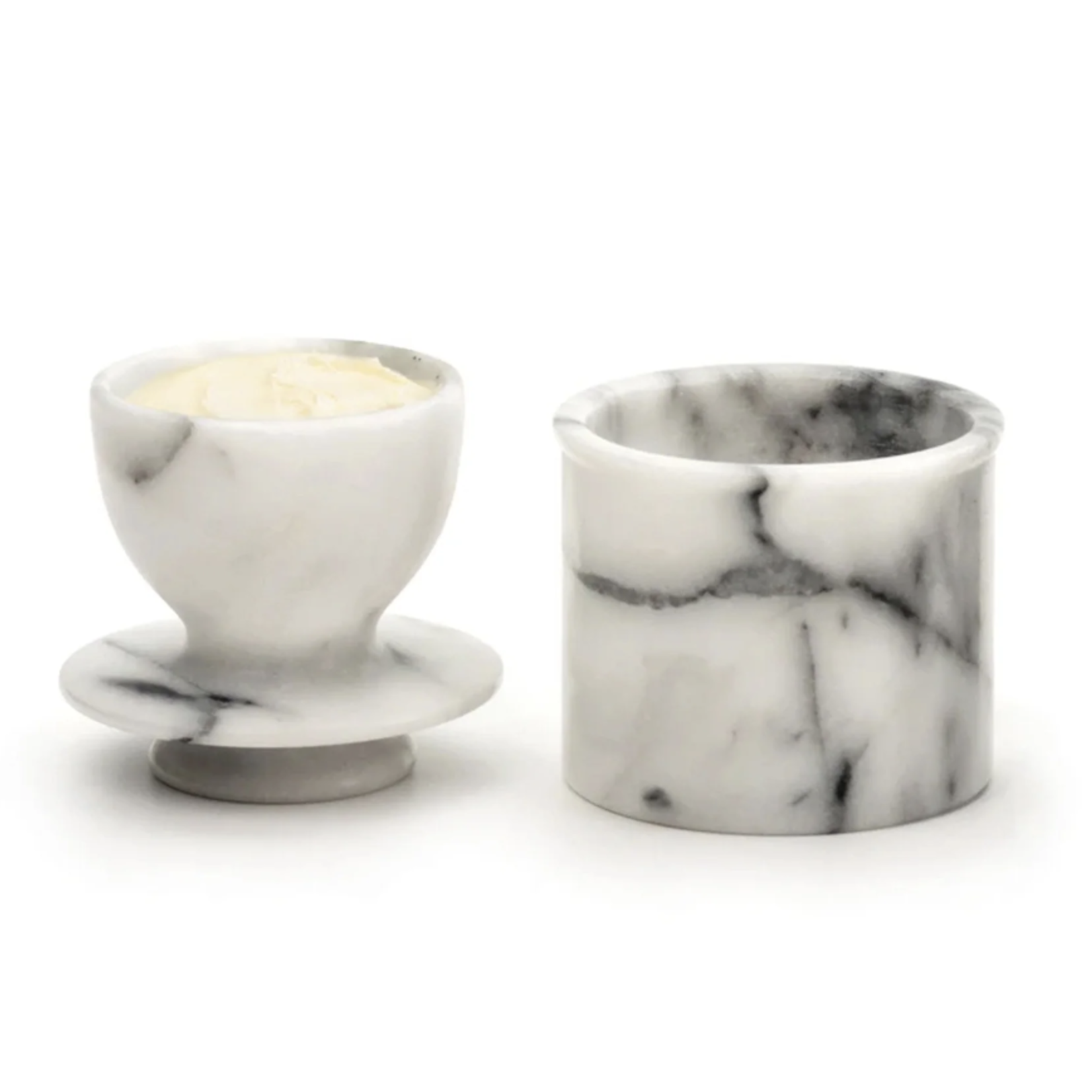 White Marble Butter Pots - Duluth Kitchen Co