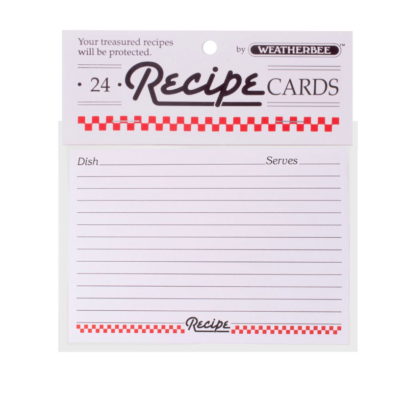 Harold Import Co. Weatherbee Recipe Cards 3 x 5 Set of 24 | Harold ...
