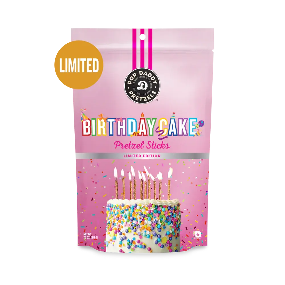 Pop Daddy Snacks Birthday Cake Seasoned Pretzels 7.5oz - Duluth Kitchen Co