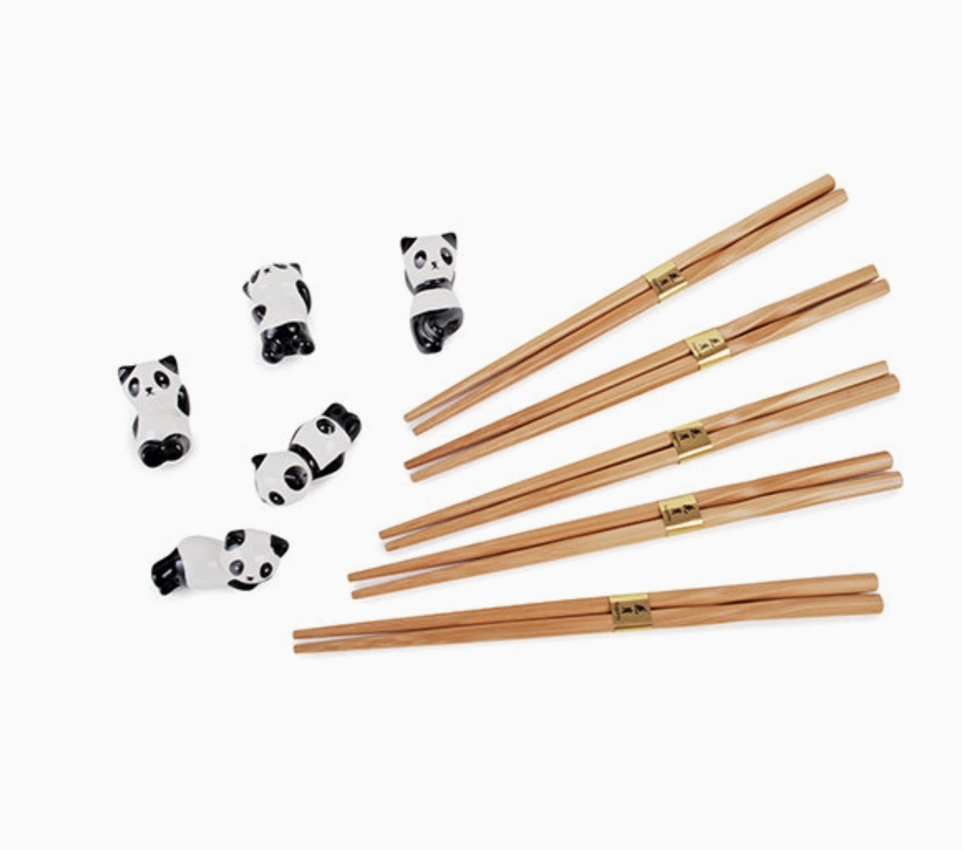 Urban Tokyo 5 Piece Chopsticks and Panda Porcelain Chopsticks Rest Gift ...