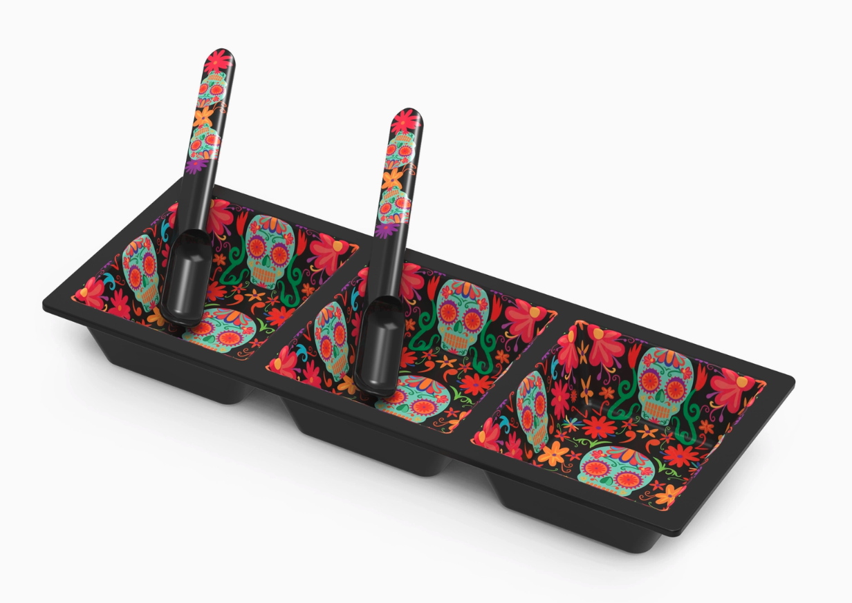 Prepara Day of the Dead 3-Section Tray | Prepara - Duluth Kitchen Co