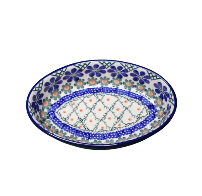 Polish Pottery Mini Oval Baker, Checkers - Duluth Kitchen Co