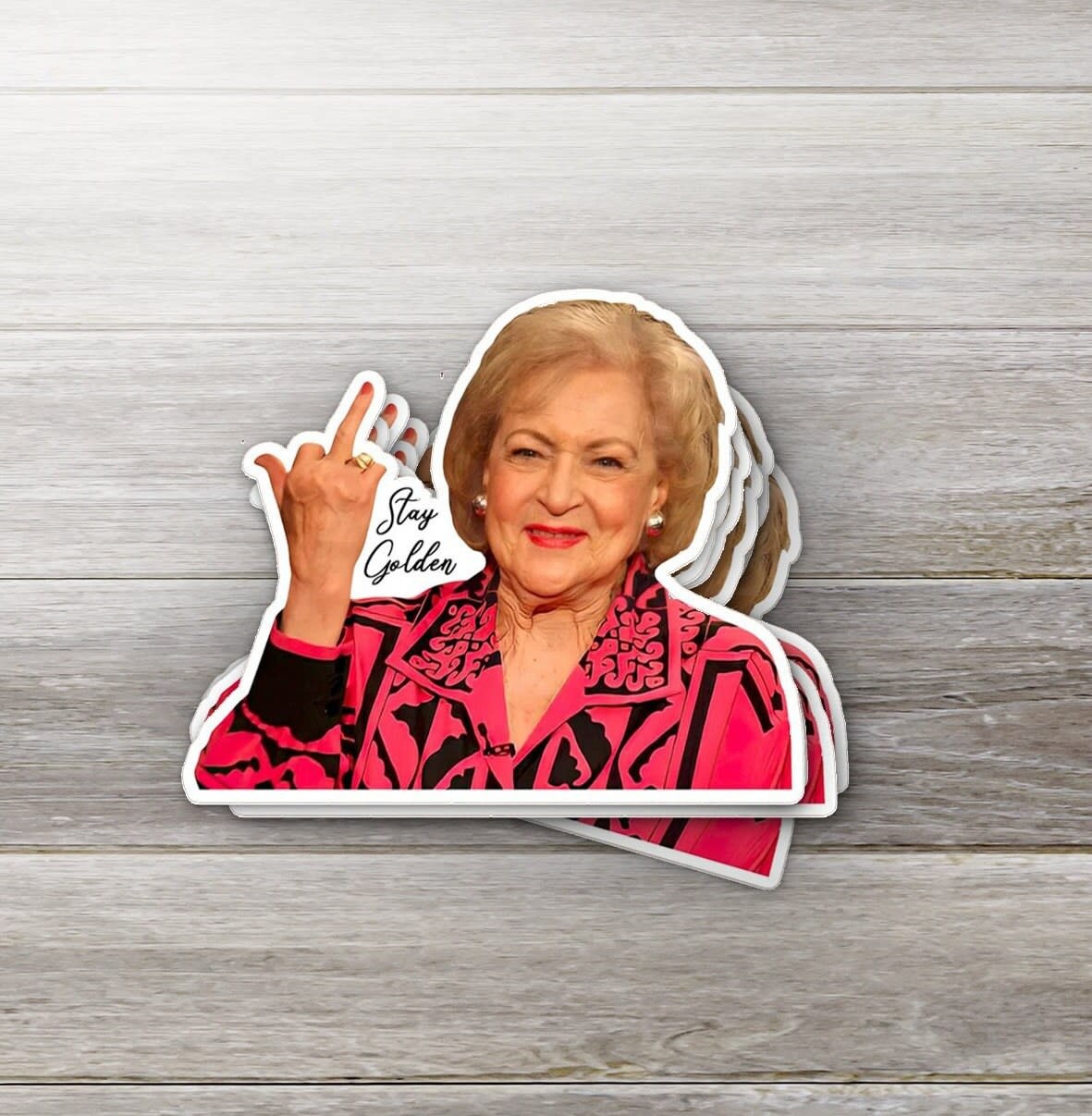 Ozark Sticker Company Stay Golden Middle Finger Sticker | Ozark Sticker ...