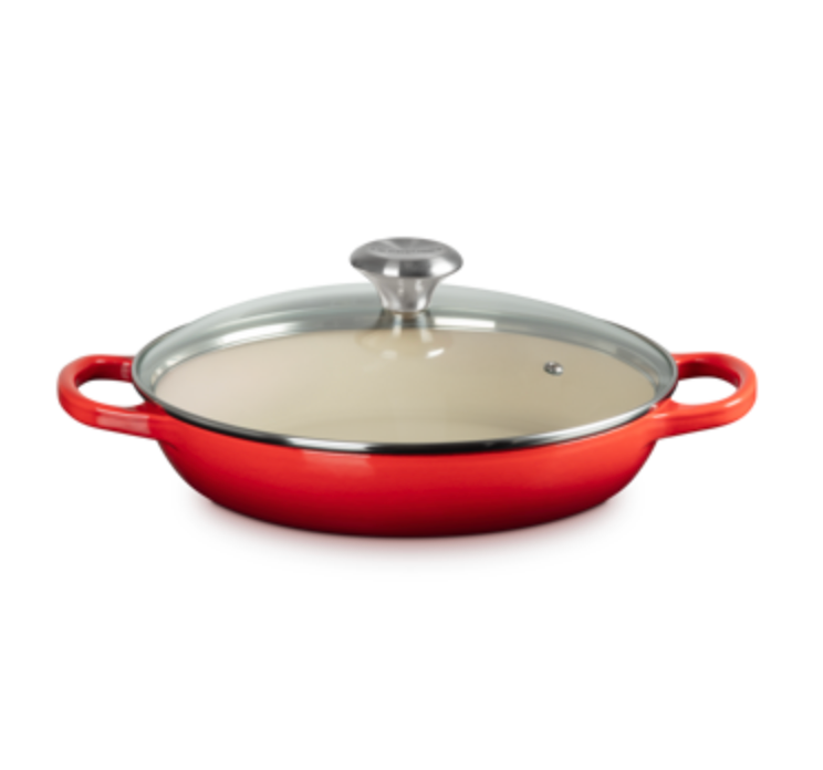 Le Creuset Signature Round Braiser Glass Lid 2.25 Qt Cerise Sig Ss | Le ...