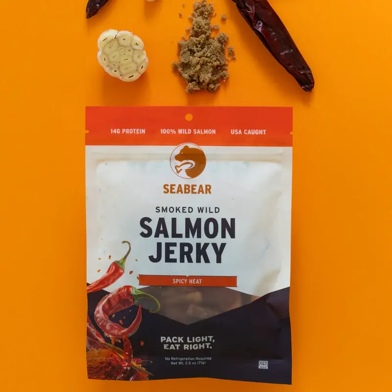 SeaBear Smokehouse Smoked King Salmon Jerky Spicy Heat | SeaBear ...