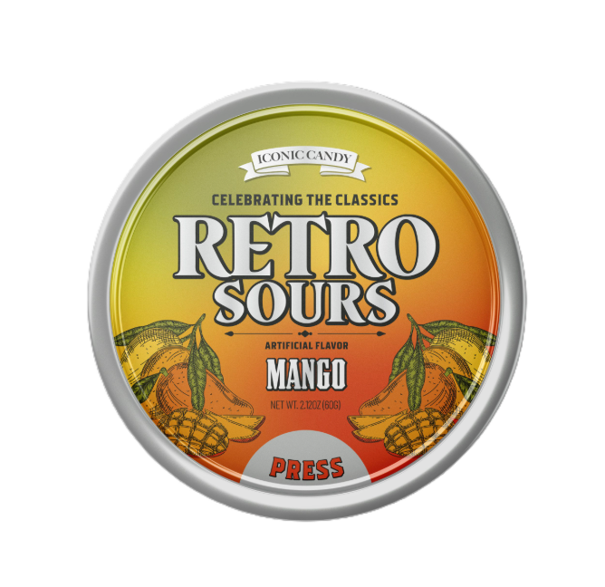 Redstone Candy Retro Sours Tins - Mango 2.12 OZ - Duluth Kitchen Co
