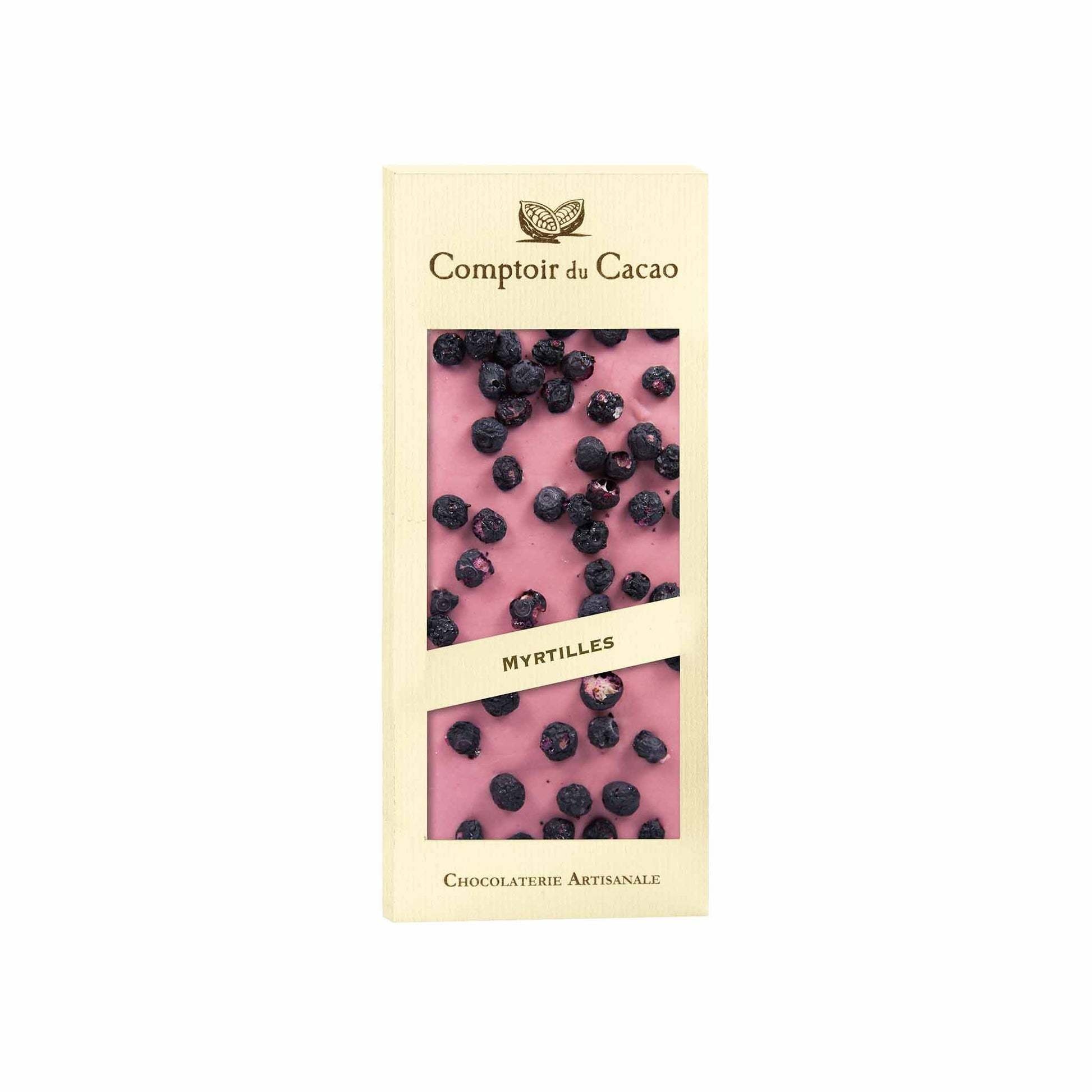 French Feast Comptoir du Cacao Ruby chocolate bar w/ blueberries ...