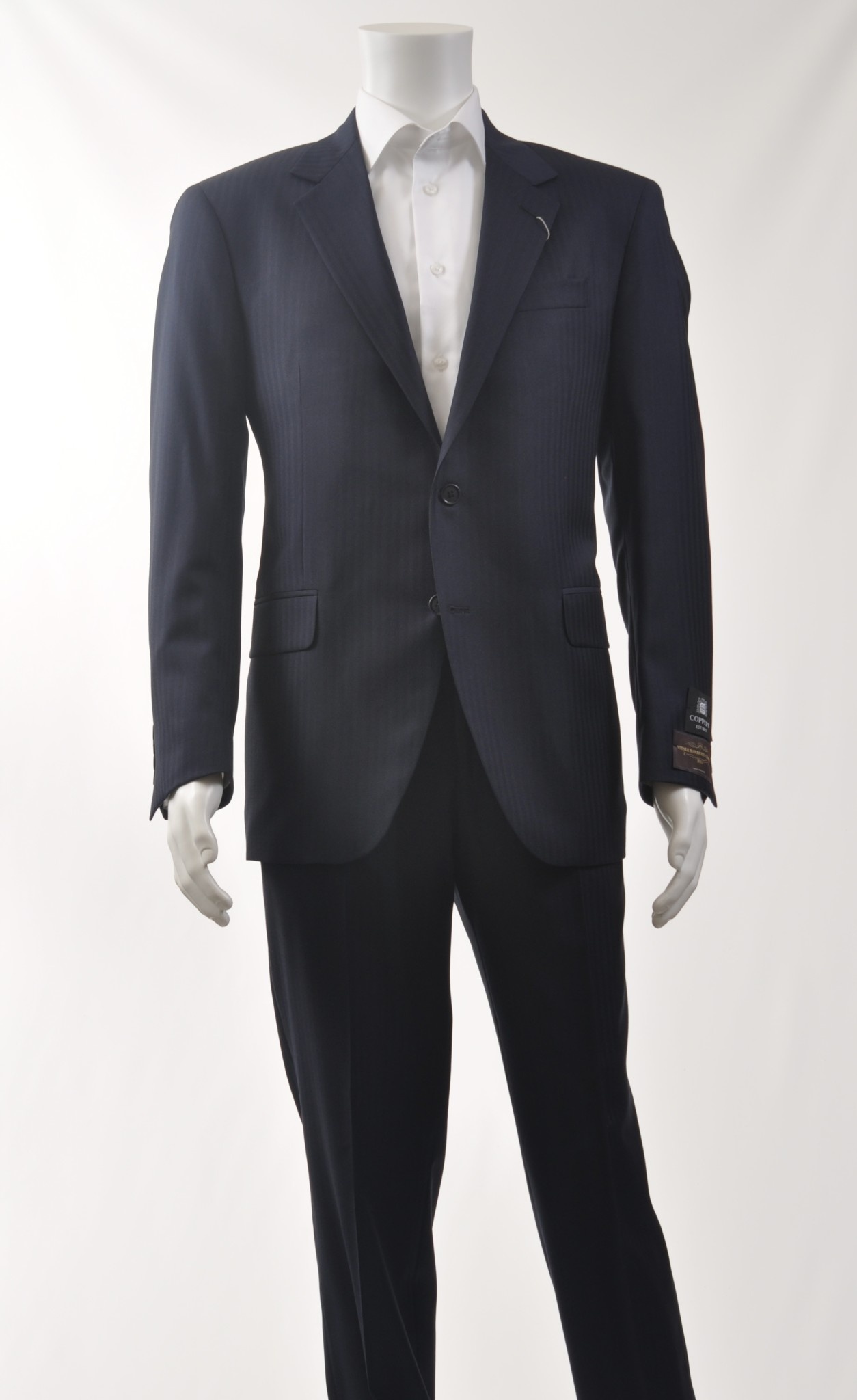Classic Fit Navy Self Stripe Suit - Benjamin's Menswear
