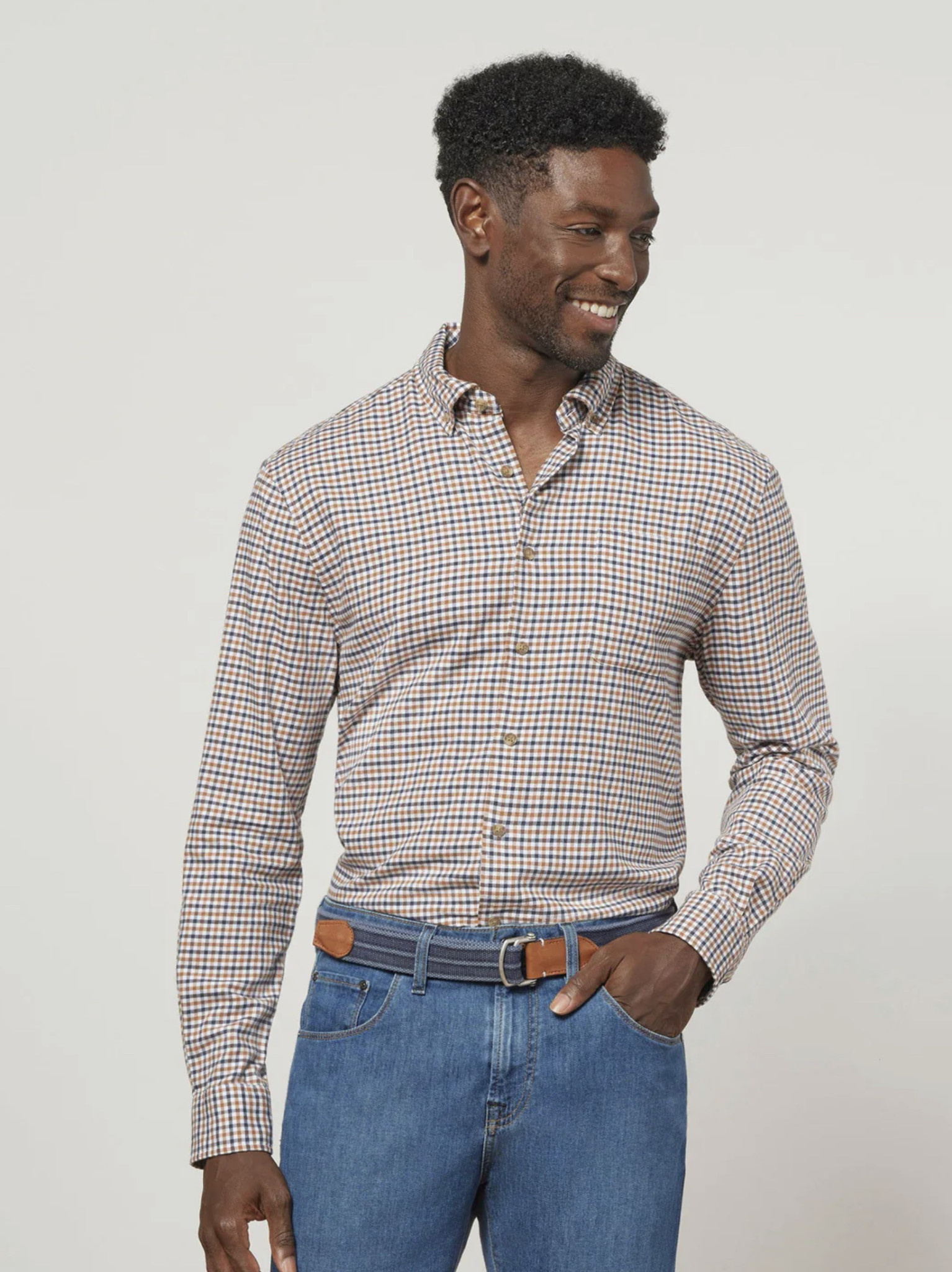 Modern Fit Sycamore Gingham Shirt - Benjamin's Menswear