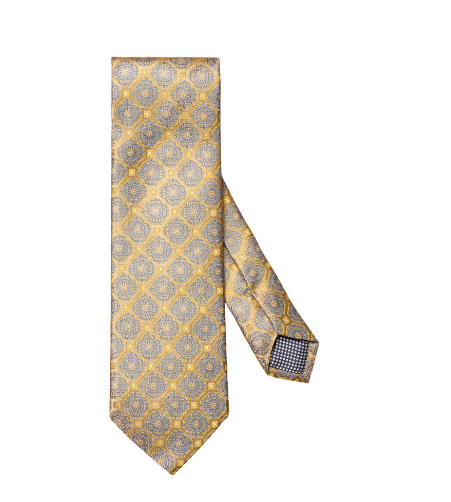 Yellow Blue Medallion Tie - Benjamin's Menswear