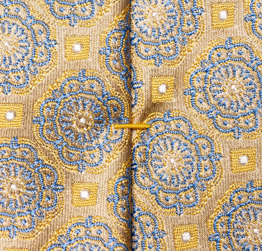Yellow Blue Medallion Tie - Benjamin's Menswear