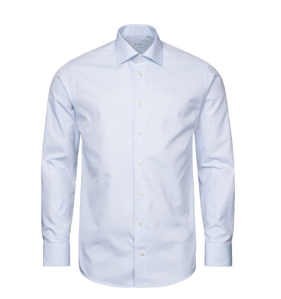 Modern Fit Light Blue Textured Shirt - Benjamin's Menswear
