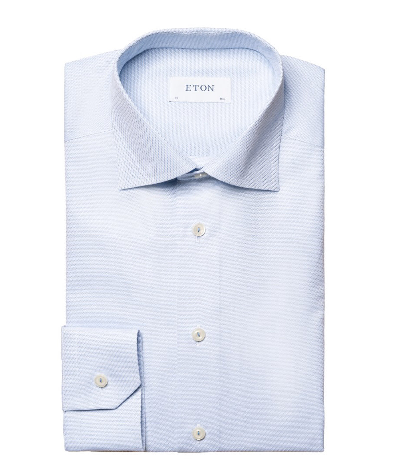 Modern Fit Light Blue Textured Shirt - Benjamin's Menswear