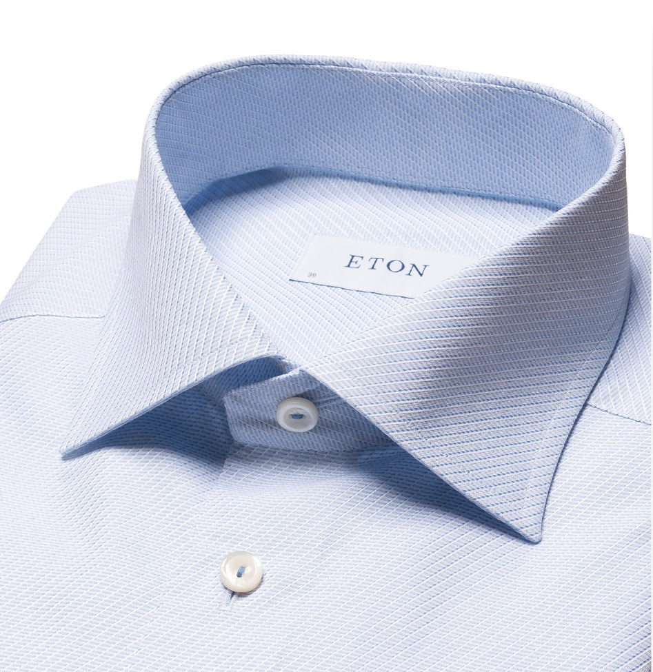 Modern Fit Light Blue Textured Shirt - Benjamin's Menswear