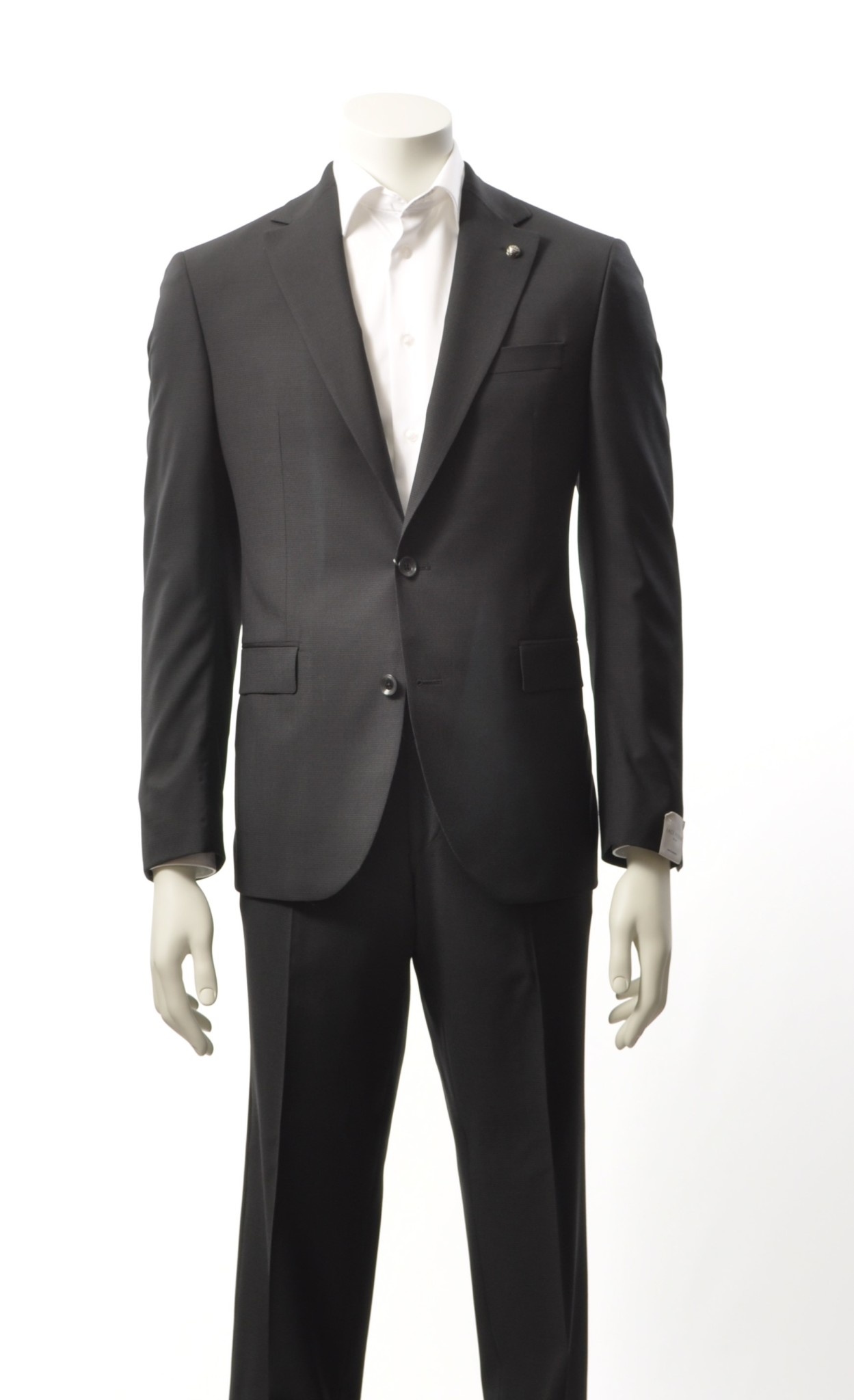 Modern Fit Black Neat Pattern Suit - Benjamin's Menswear