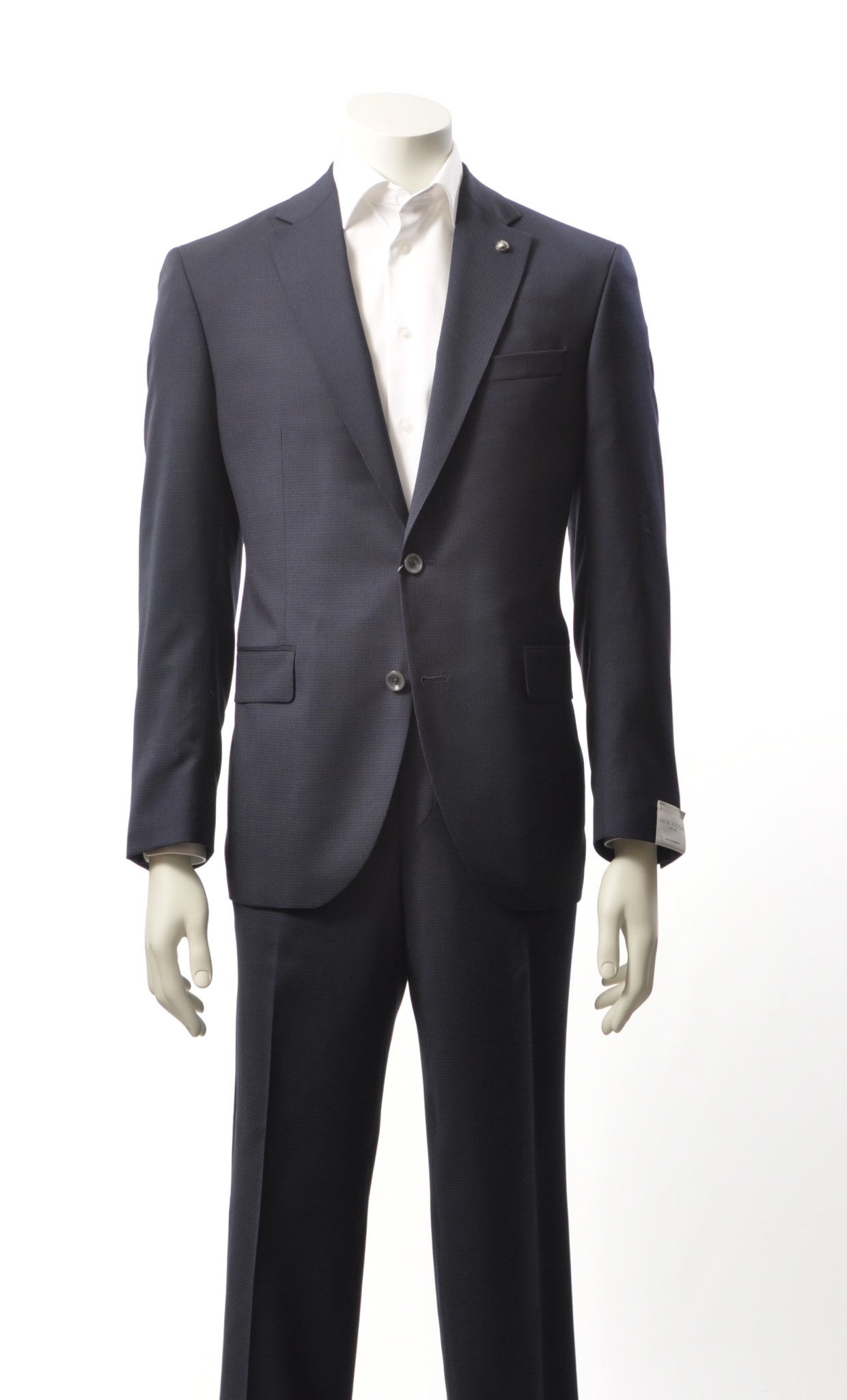 Modern Fit Navy Neat Check Suit - Benjamin's Menswear