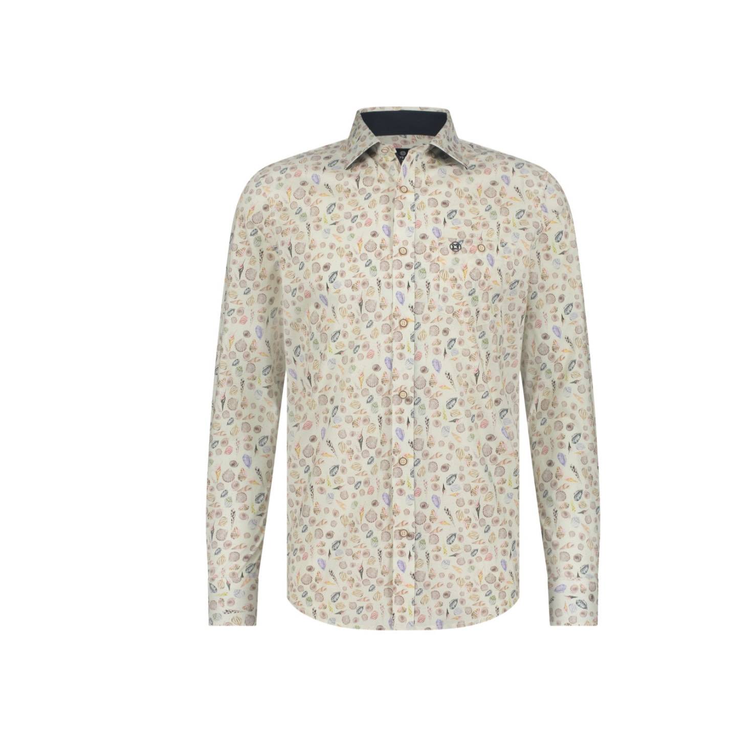 Modern Fit Ecru Shell Shirt - Benjamin's Menswear