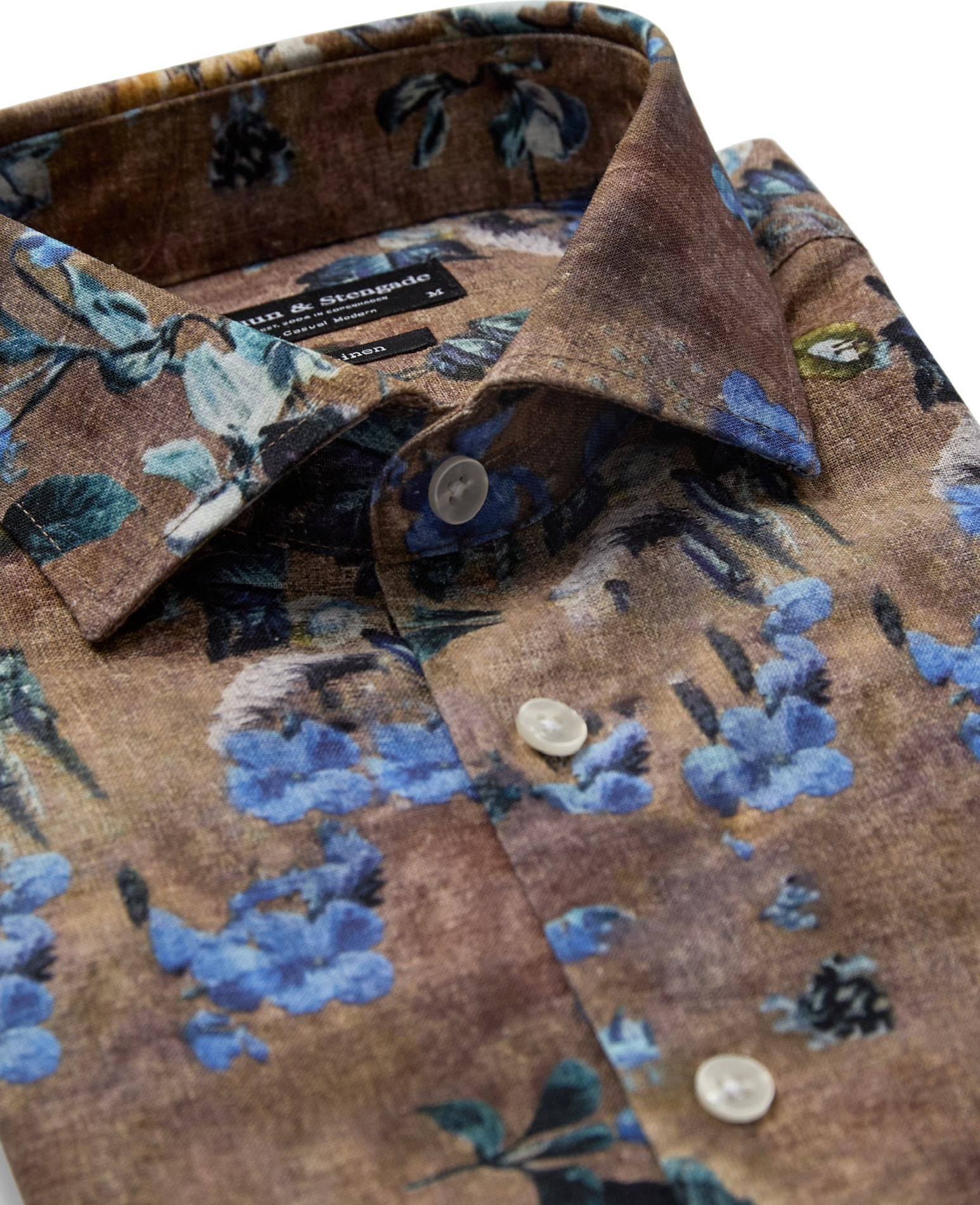 Modern Fit Brown Floral Graham Shirt - Benjamin's Menswear